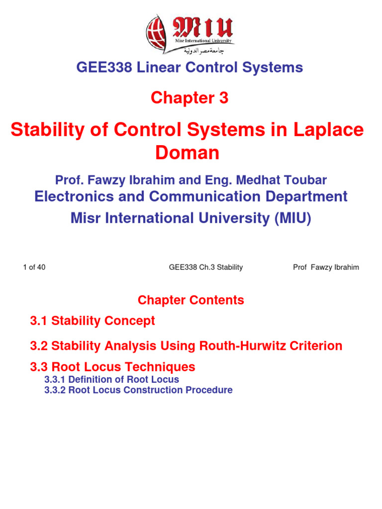 Control Systems Stability Guide | PDF | Control Theory | Mathematical ...
