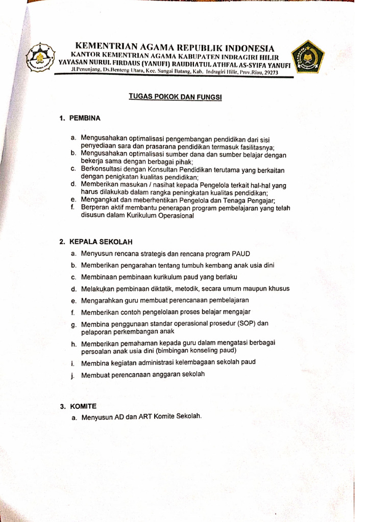 Tupoksi | PDF