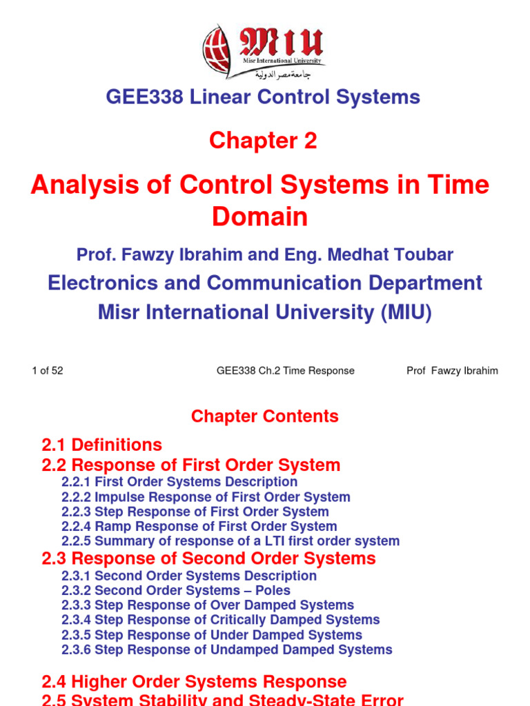 GEE338 LCS Chapter - 2 Time Analysis | PDF | Electronics | Signal Processing