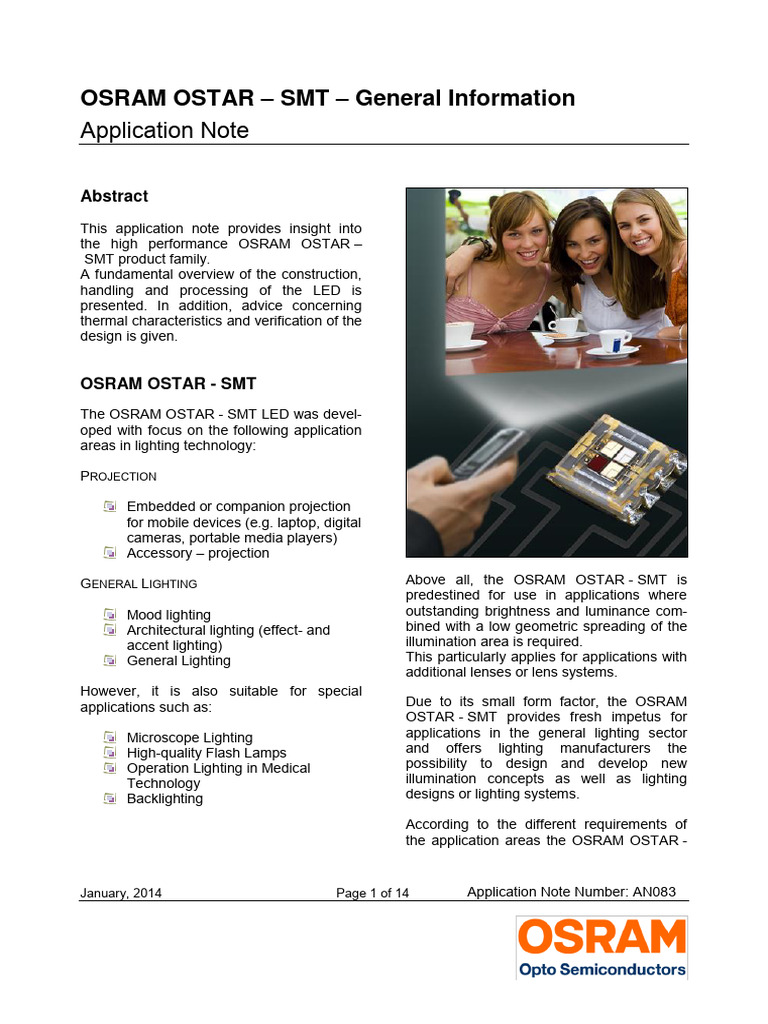 OSRAM OSTAR SMT LED Guide | PDF | Printed Circuit Board | Soldering