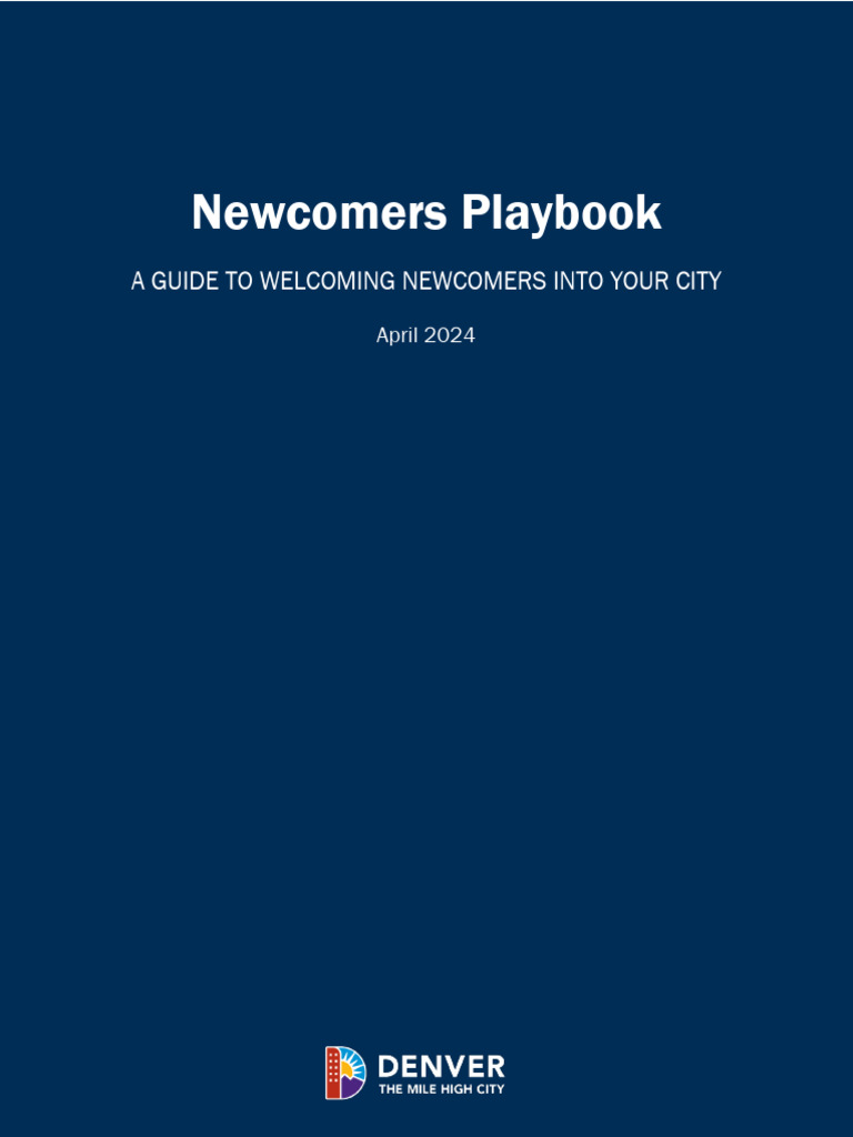Newcomers Playbook - A Guide To Welcoming Newcomers Into Your City ...