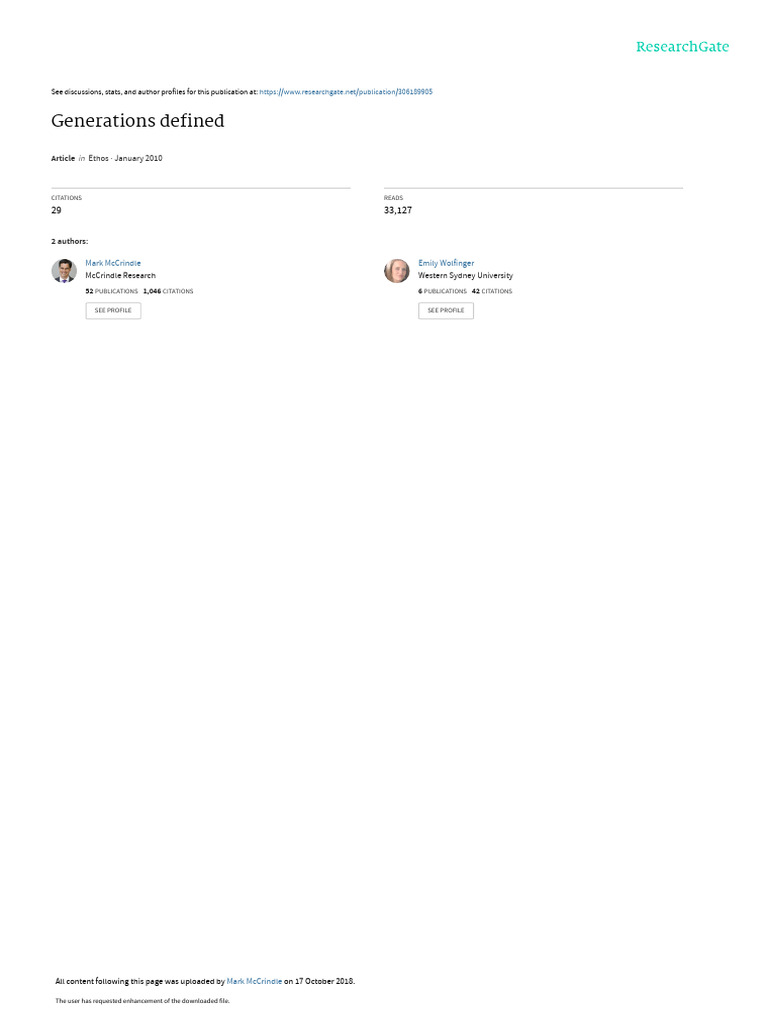 Generations Defined Sociologically | PDF | Brand