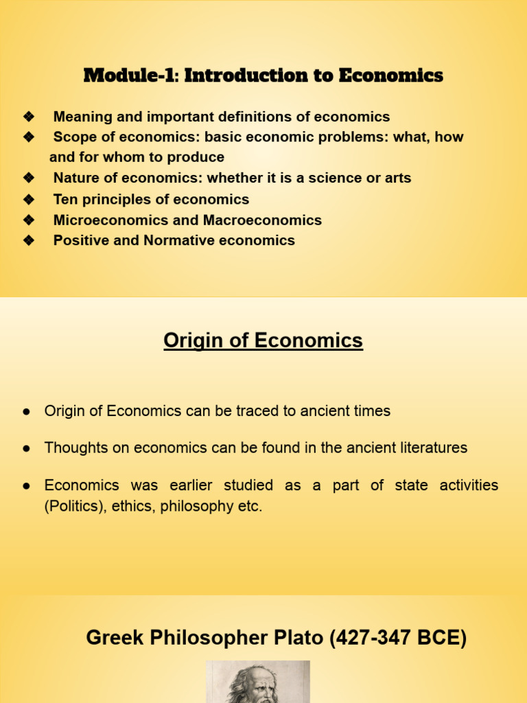 Module-1 - Introduction To Economics | PDF | Macroeconomics | Microeconomics