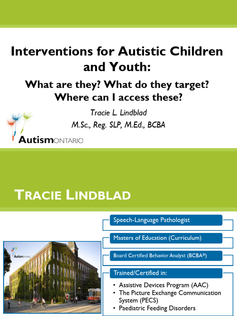 Presentation Slides Interventions For Autistic Children and Youth | PDF ...