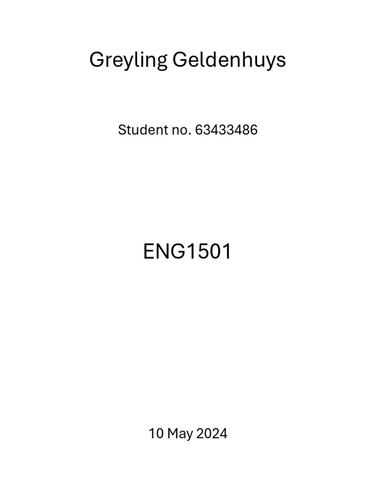 ENG1501 Assignment | PDF | Narrative | Storytelling