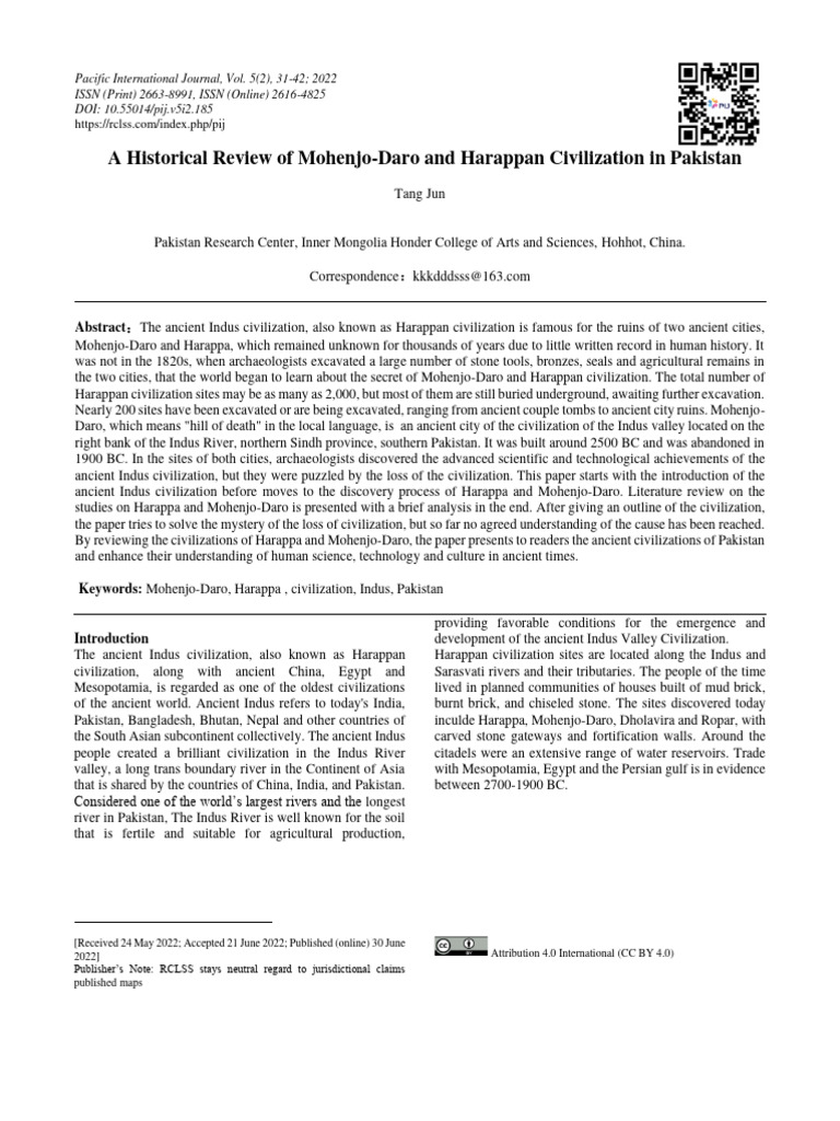 Historical Review of Mohenjo-Daro and Harappan Civ | PDF | Social Science