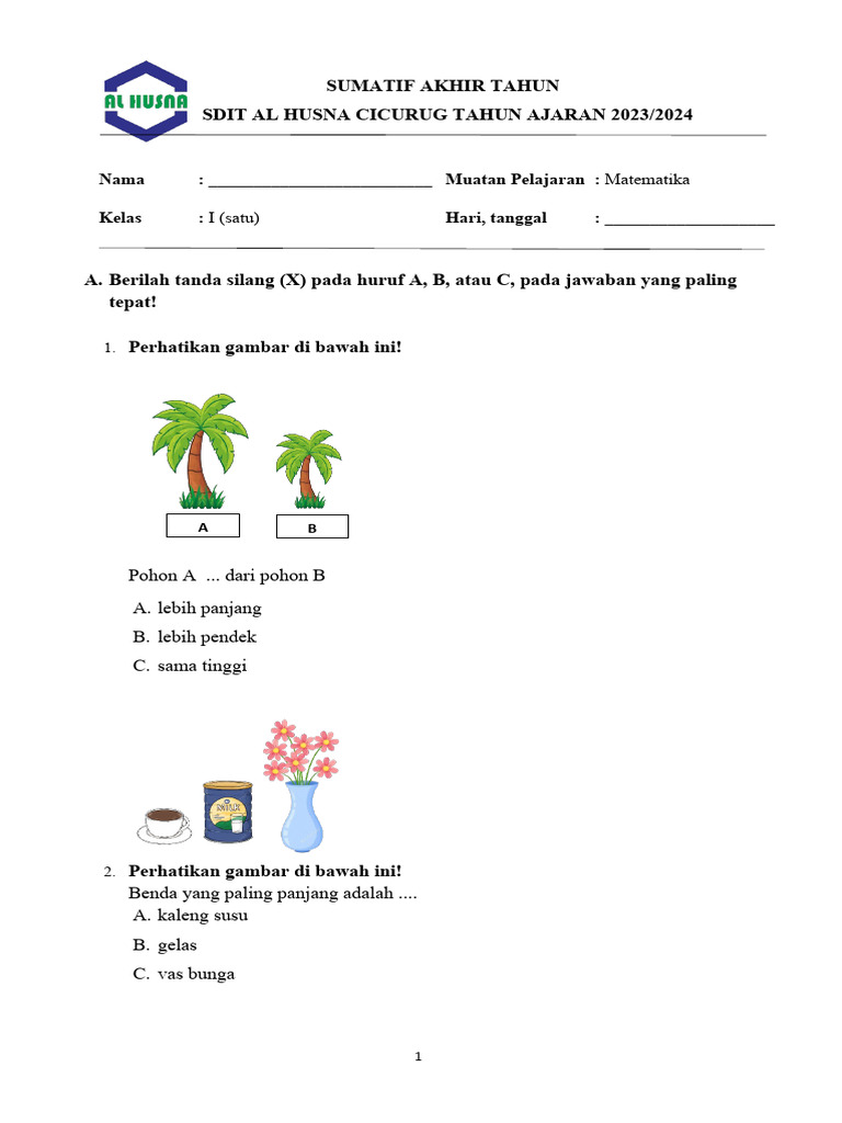 Soal Sas Matematika Semester Genap | PDF | Seni & Disiplin Bahasa | Griya & Taman