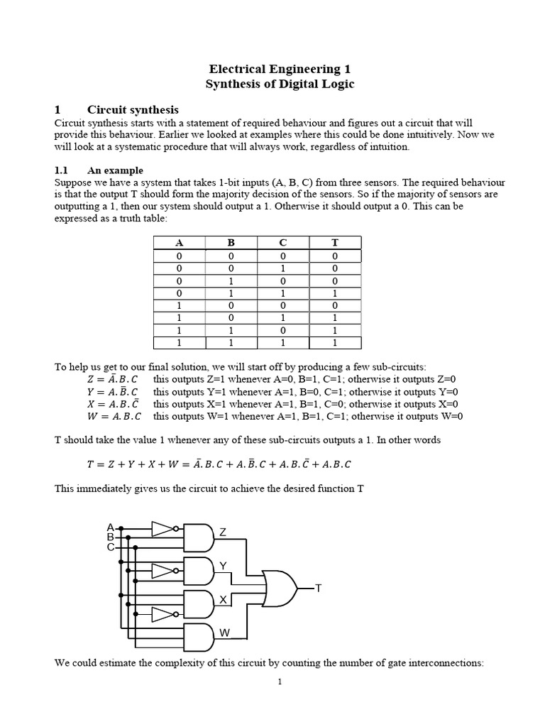 Digital Circuit Synthesis Notes | PDF | Logic Gate | Mathematical Logic