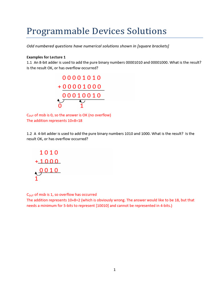 Answers - Programmable Devices | PDF | Arithmetic | Digital Electronics