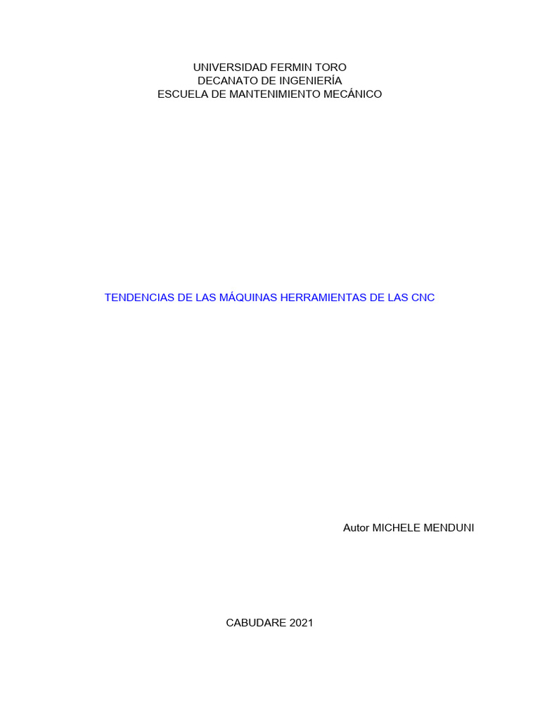 Universidad Fermin Toro | PDF | Control numerico | Mecanizado