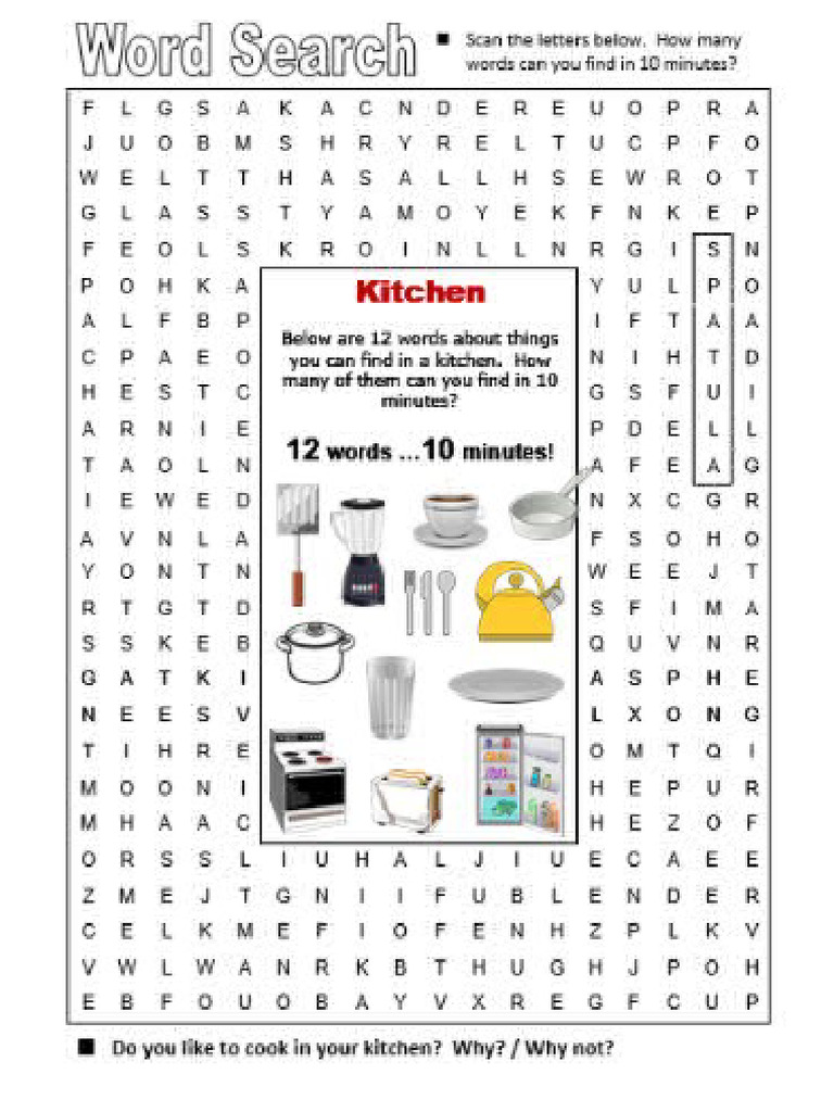 Word Search Kitchen | PDF