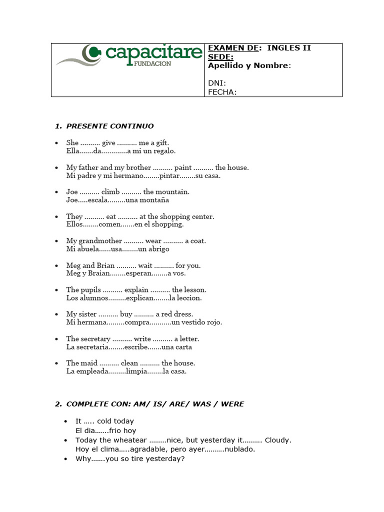 Ingles Ii 01 | PDF