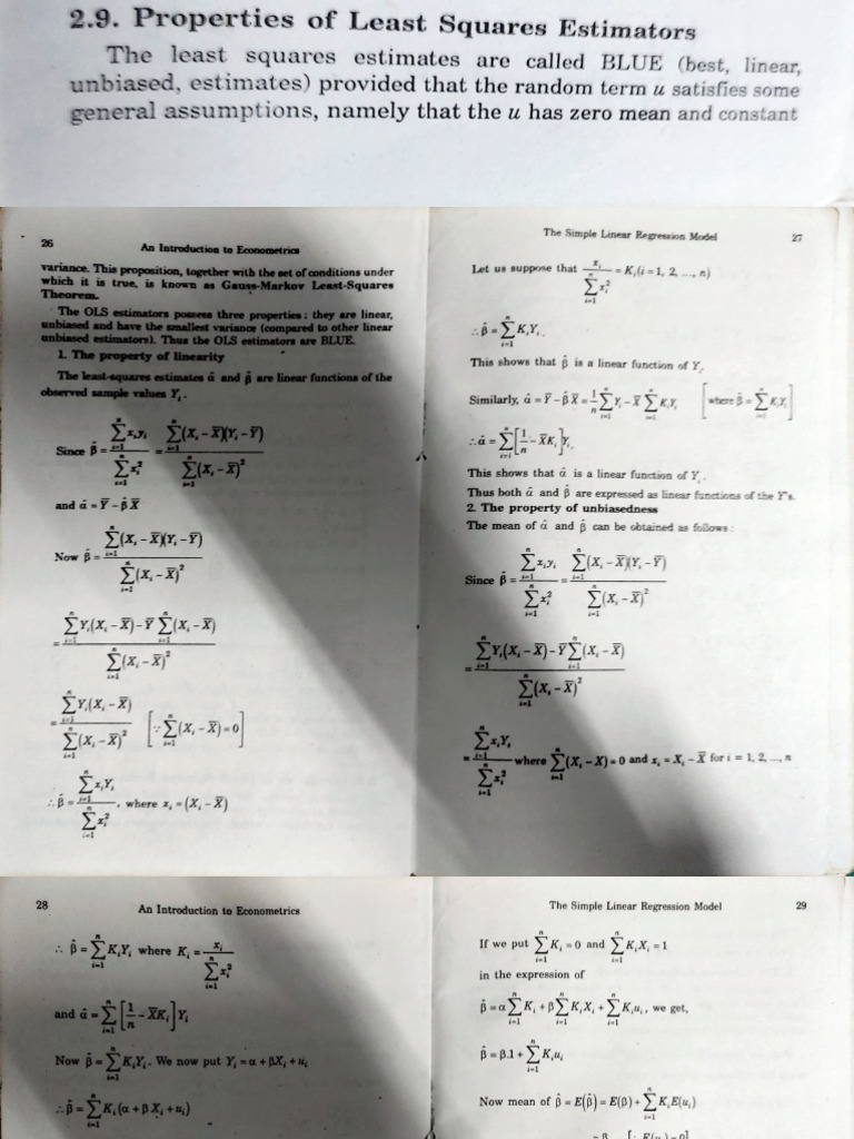 BLUE Properties of OLS estimators and Gauss Markov | PDF | Estimator ... BLUE Properties of OLS estimators and Gauss Markov | PDF | Estimator ...