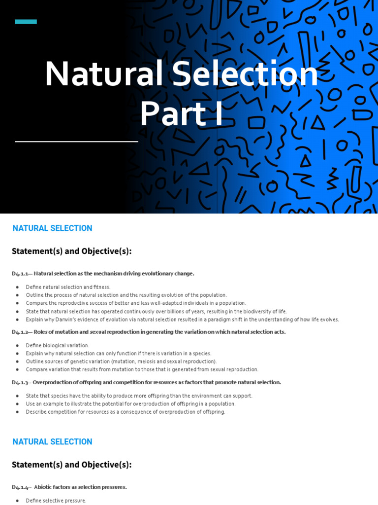 Biology 11 - Natural Selection | PDF | Natural Selection | Genetic ...