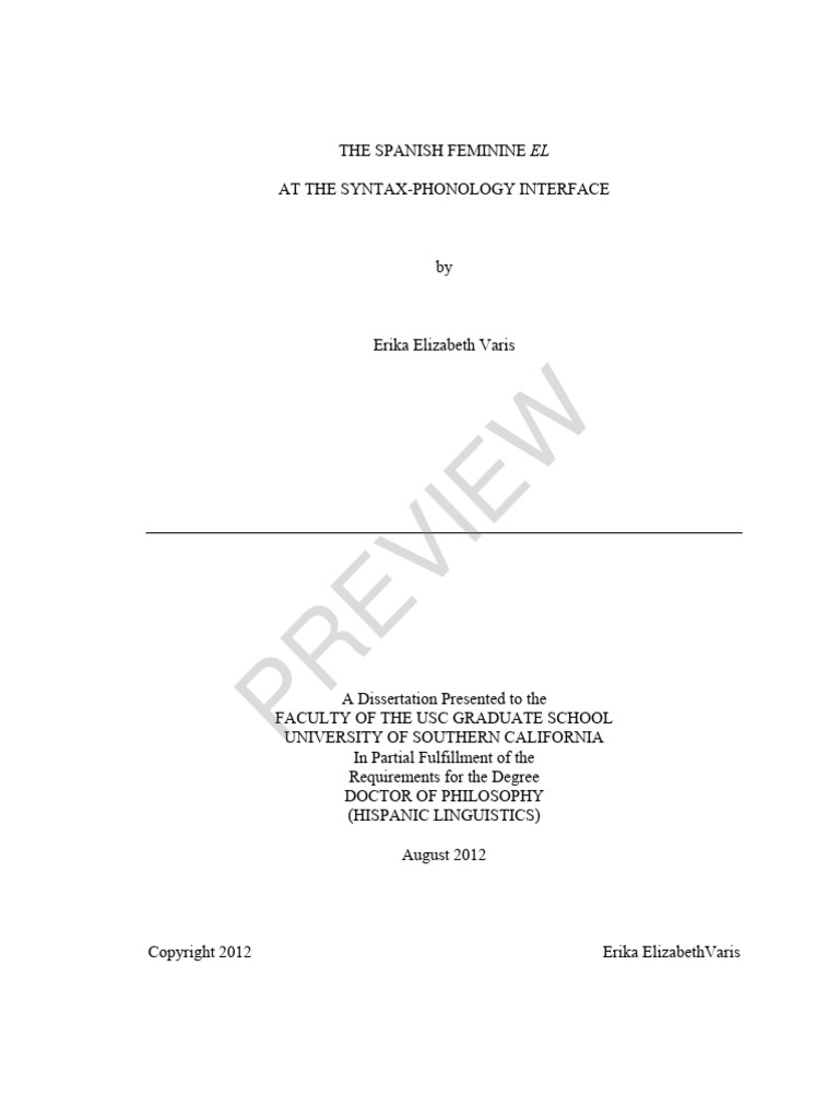 feminine-EL - Spanish Phonology | PDF | Phonology | Grammatical Gender