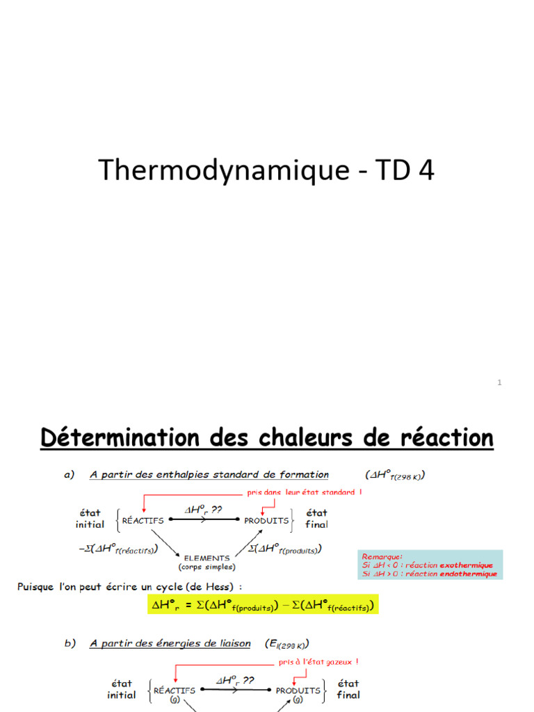 Thermo Feuille TD 4 - Correction | PDF | Méthanol | Monoxyde de carbone