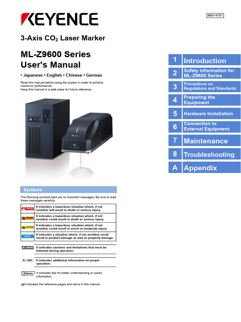 Keyence Laser Marker ML-Z9600 | PDF