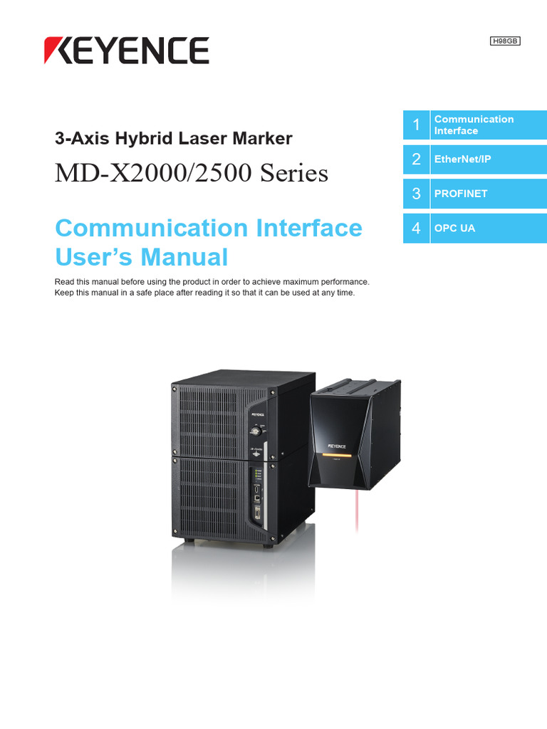 MD-X2000-2500 Series Laser Marker Communication Interface Users Manual ...