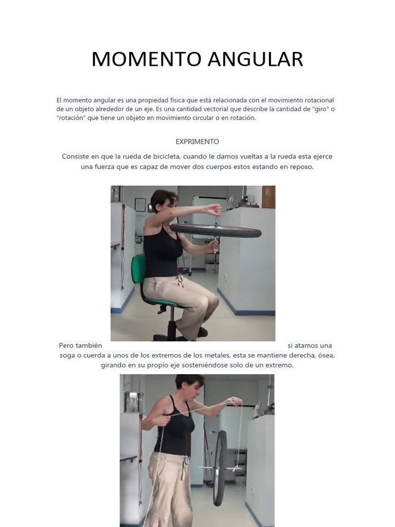 Momento Angular en Ruedas de Bicicleta | PDF | Esfuerzo de torsión ...