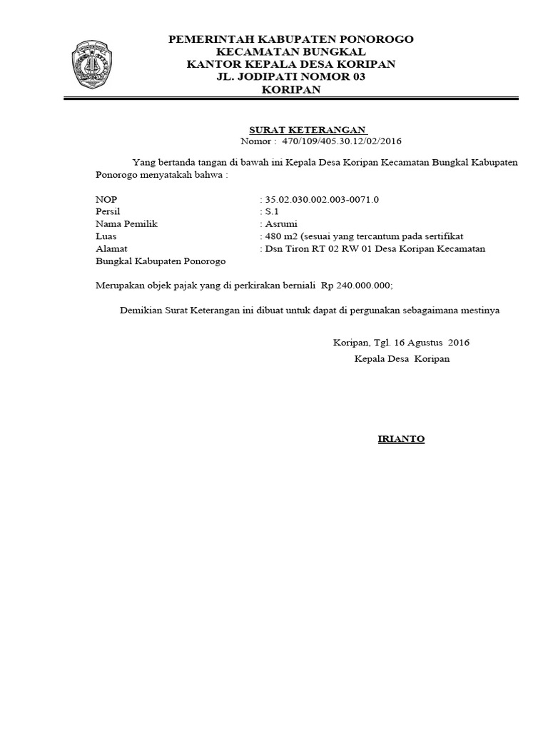 Keterangan Bepergian | PDF