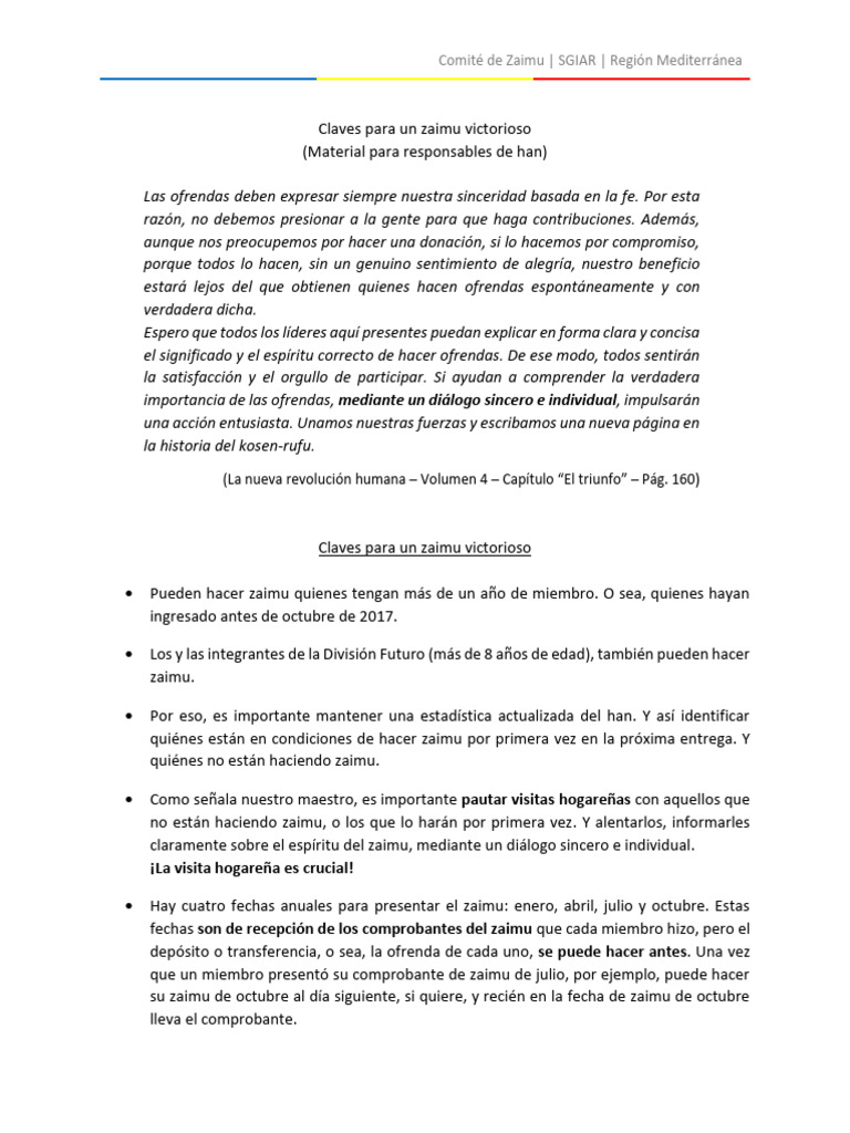 Claves para un Zaimu Exitoso | PDF