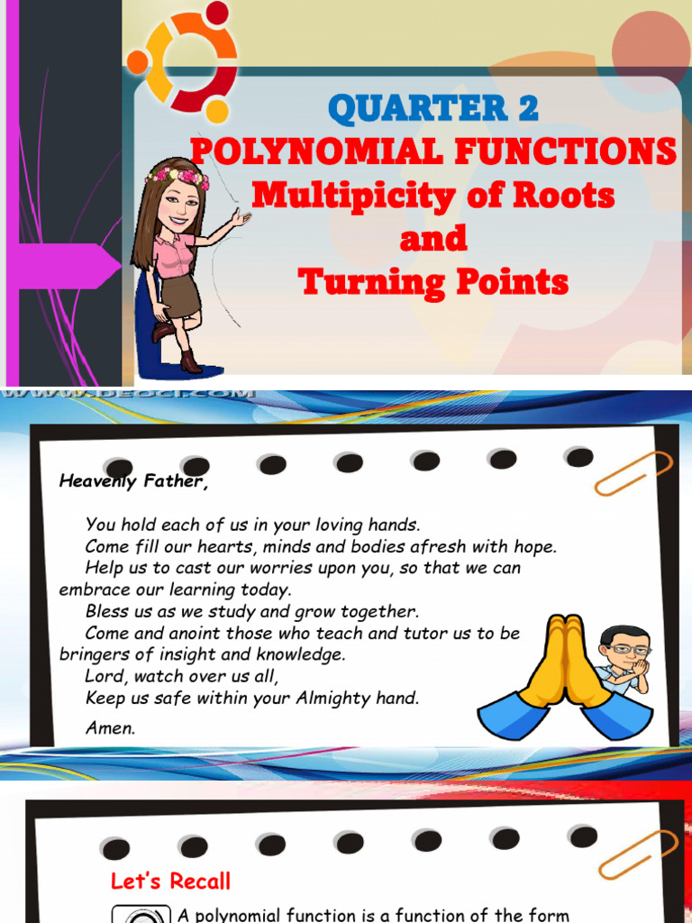 Q2 Polynomial Functions Day 3 Multiplicity and Turning Points 2023 | PDF | Zero Of A Function ...
