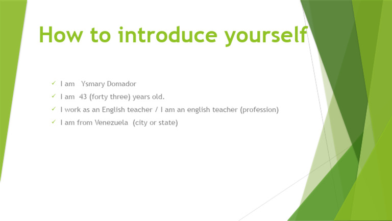 How to introduce yourself | PDF
