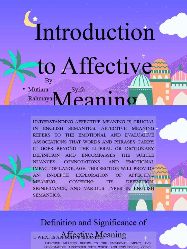 Affective Meaning in English Semantics | PDF | Semantics | Communication