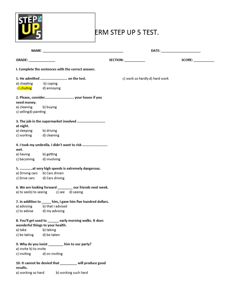 English Grammar and Comprehension Test | PDF | Wedding | Dream