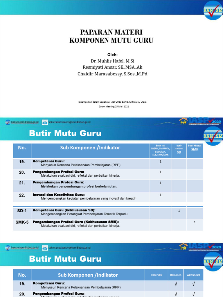 Komponen Mutu Guru | PDF