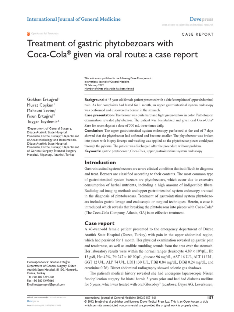 Coca Cola Effects2 Pdf Endoscopy Medicine
