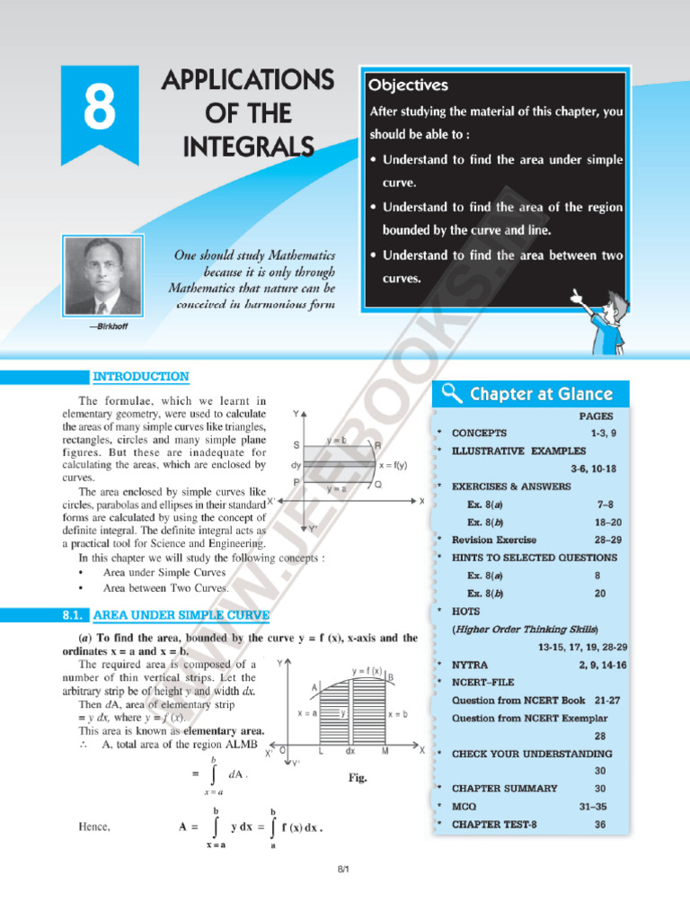 Chapter 8 Application of Integrals | PDF