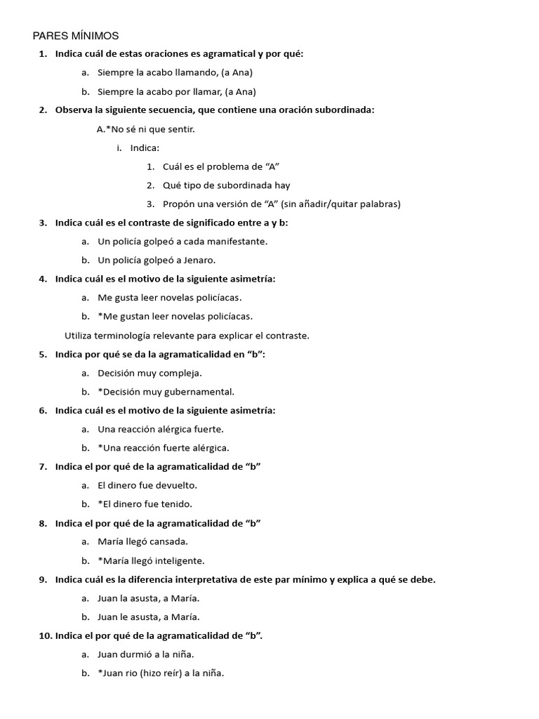 2. Ejercicios pares mínimos I | PDF