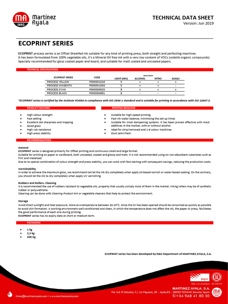 TDS Ecoprint | PDF | Varnish | Industrial Processes