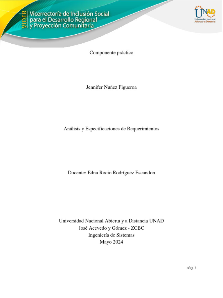 Nuñez J - Fase4 - Componente Práctico | PDF | Caso de uso | Software