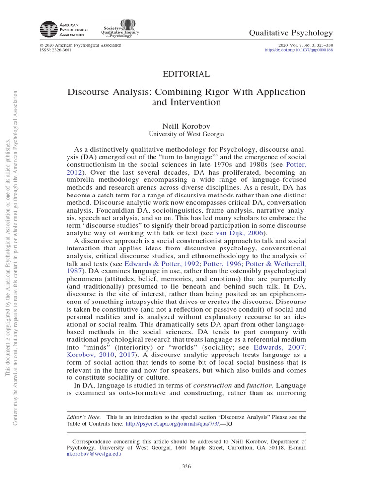 Discourse Analysis | PDF | Autism Spectrum | Discourse