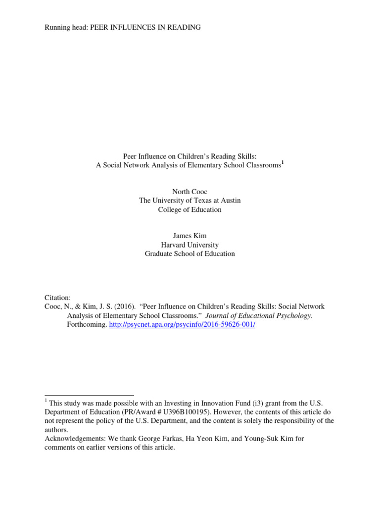 Jep-Peer Influence in Reading | PDF | Confounding | Expert