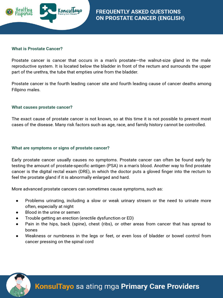 (FAQs) Prostate Cancer Awareness | PDF