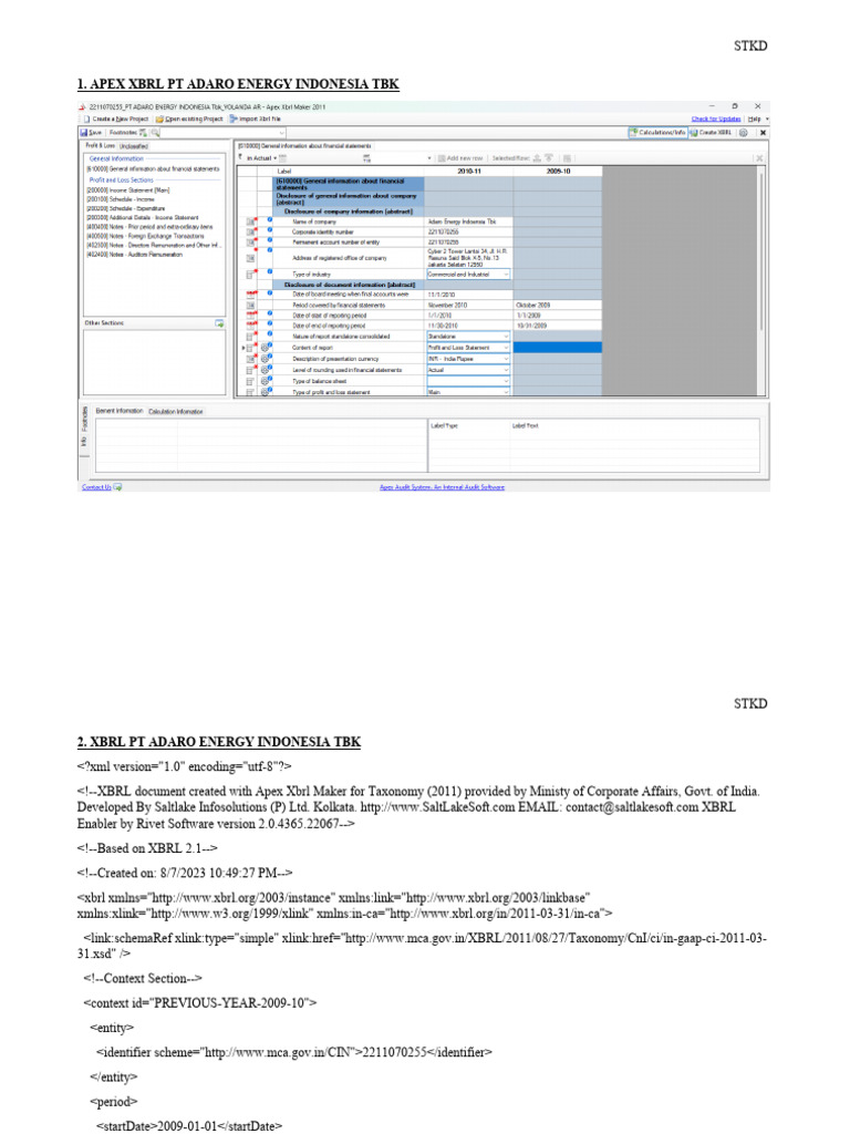 XBRL Report for Adaro Energy Tbk | PDF