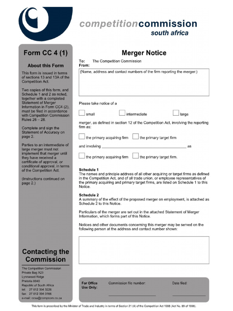CC 4 1 Merger Notice | PDF