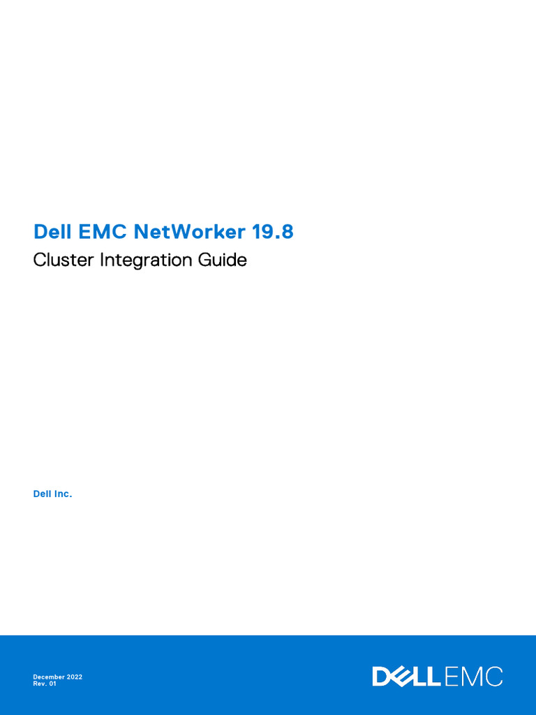 NW P Cluster Integration Guide 19 8 en Us | PDF | Computer Cluster | Backup