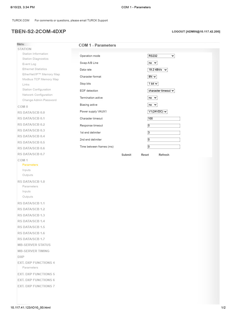 COM 1 - Parameters | PDF | Computer Networking | Telecommunications
