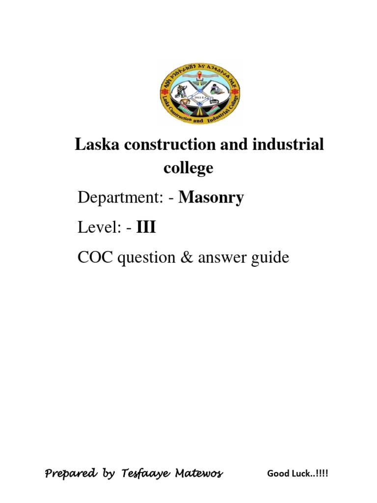 COC Level 3 Masonry Q&A Guide | PDF | Mortar (Masonry) | Rock (Geology)