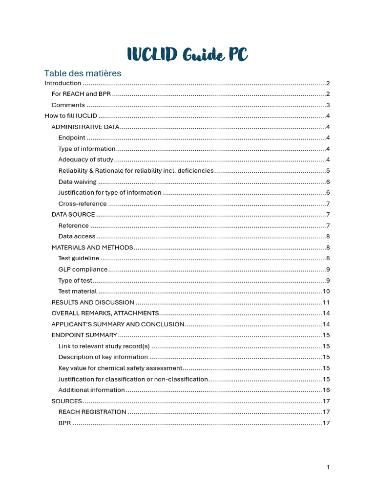 IUCLID Guide PC | Download Free PDF | Reliability Engineering | Solubility