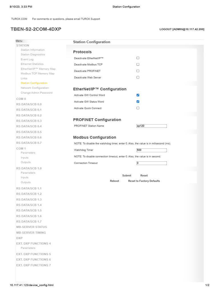 Station Configuration Pdf Transmission Control Protocol Communications Protocols