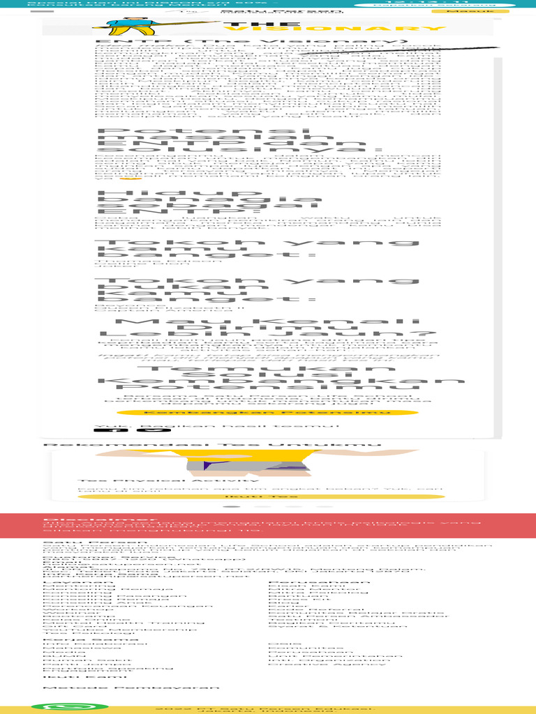 Tes Kepribadian MBTI Bahasa Indonesia Kenali Dirimu! | PDF Tes Kepribadian MBTI Bahasa Indonesia Kenali Dirimu! | PDF