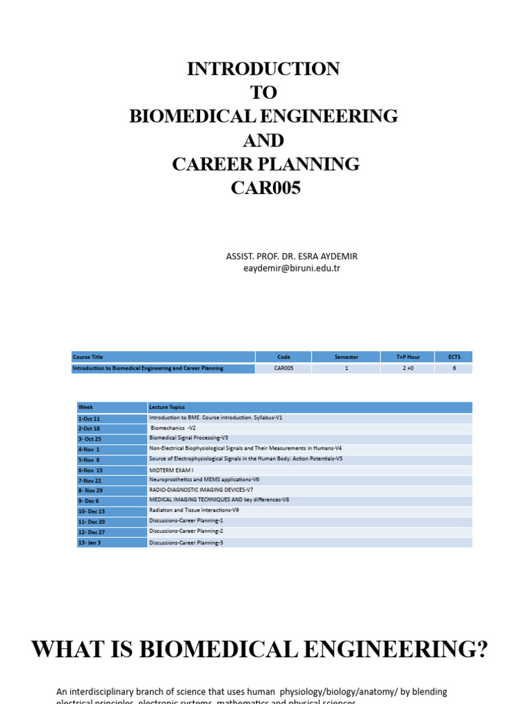 Lecture of BME | PDF | Biomedical Engineering | Medical Imaging