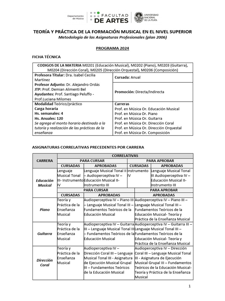 TyPFMNS - MAP-Programa 2024 | PDF | Maestros | Enseñando