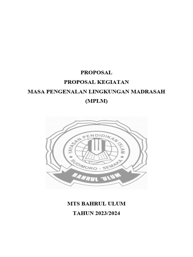Proposal MPLM MTS Bahrul Ulum 2023/2024 | PDF