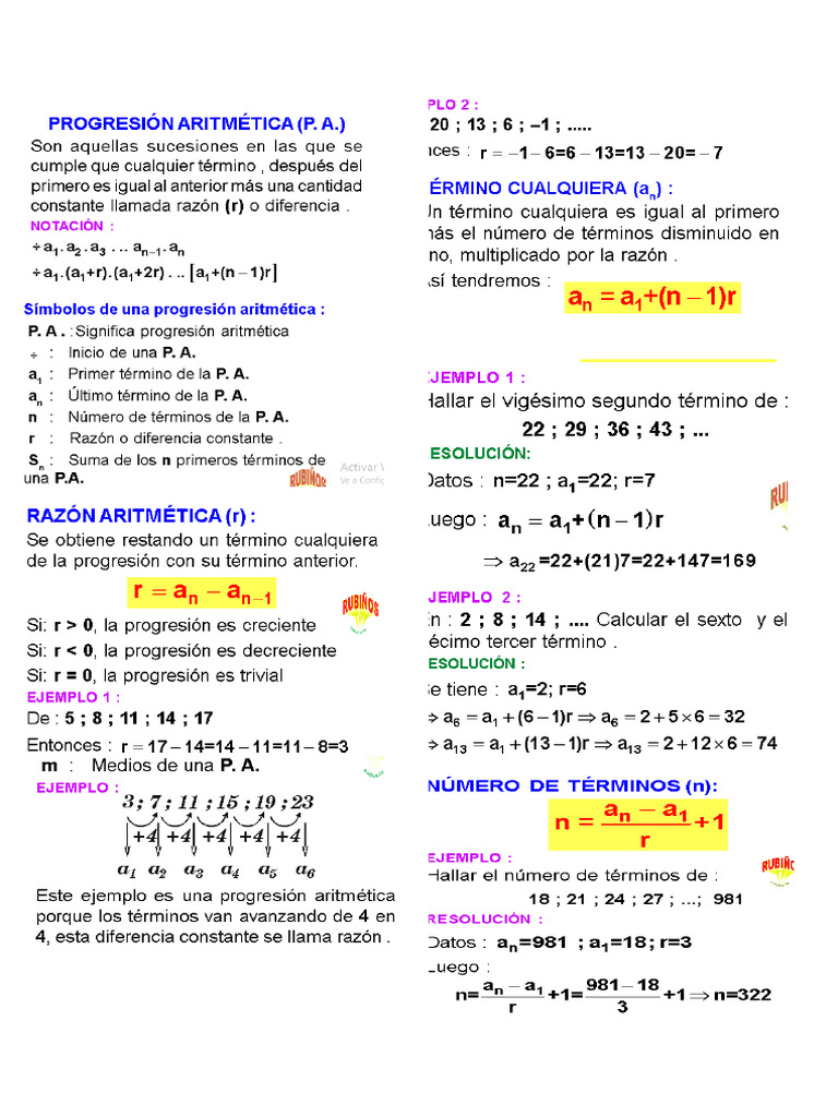 Clase de Progresiones | PDF